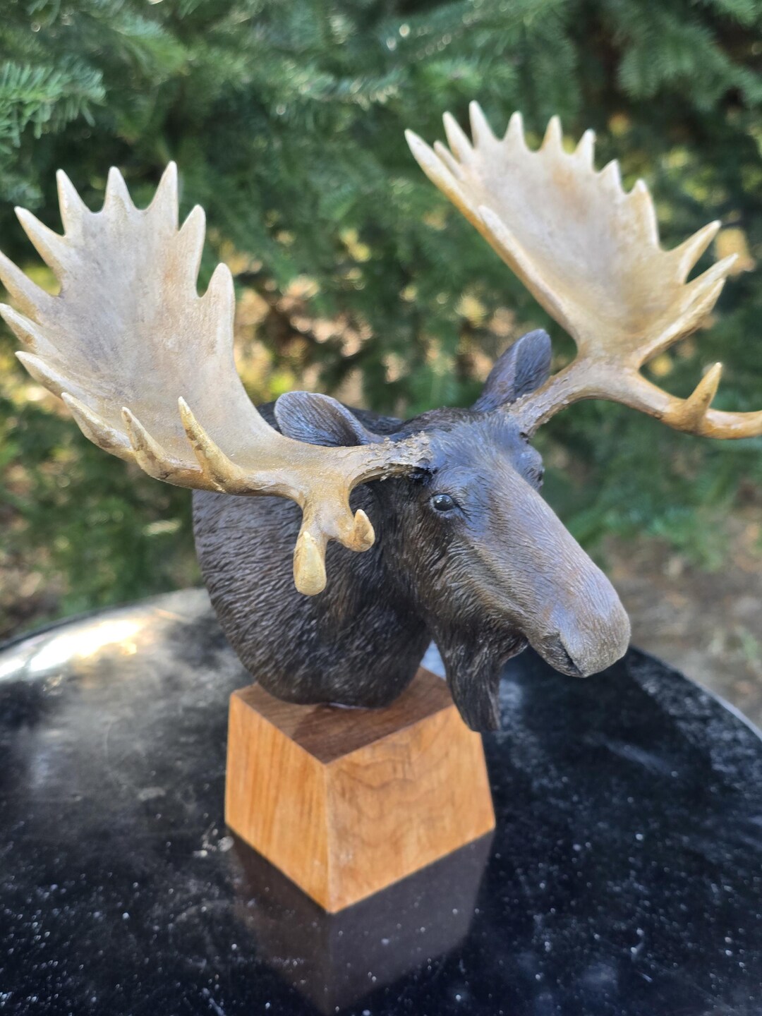 Hand Carved Trophy Bull Moose - Etsy