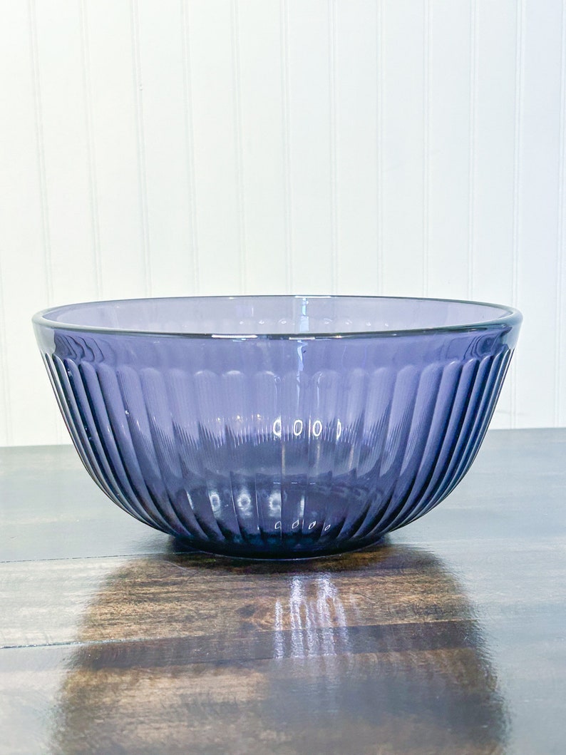 Purple Ribbed Pyrex Mixing Bowl - Etsy