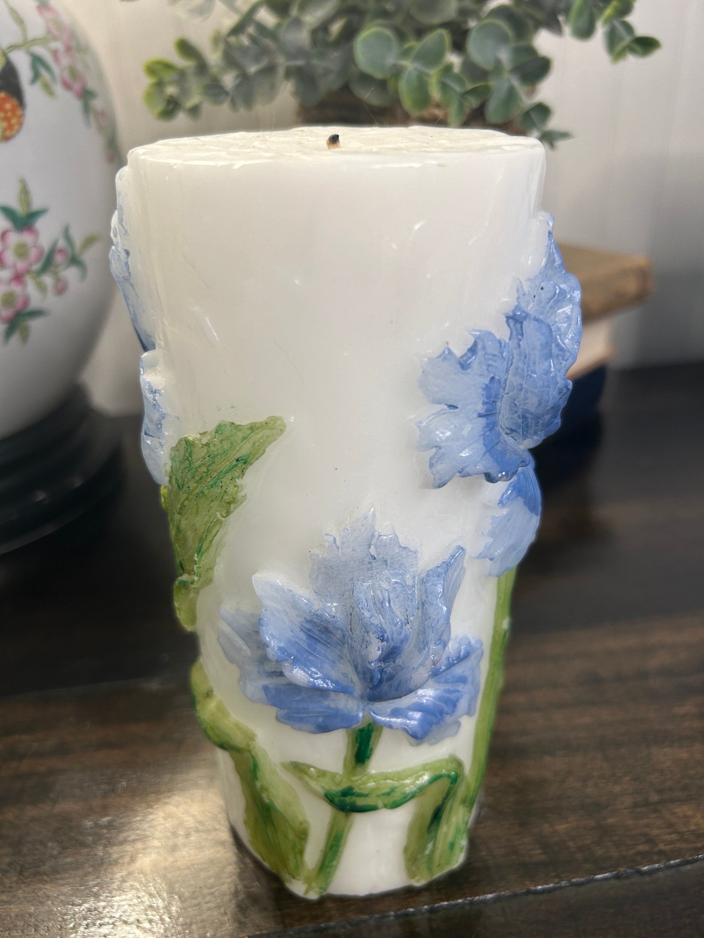 Iris Pillar Candle by Wicks N Sticks 3D Floral - Etsy
