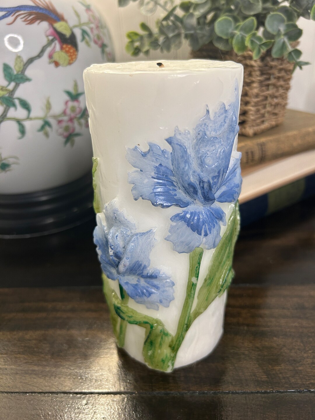 Iris Pillar Candle by Wicks N Sticks 3D Floral - Etsy