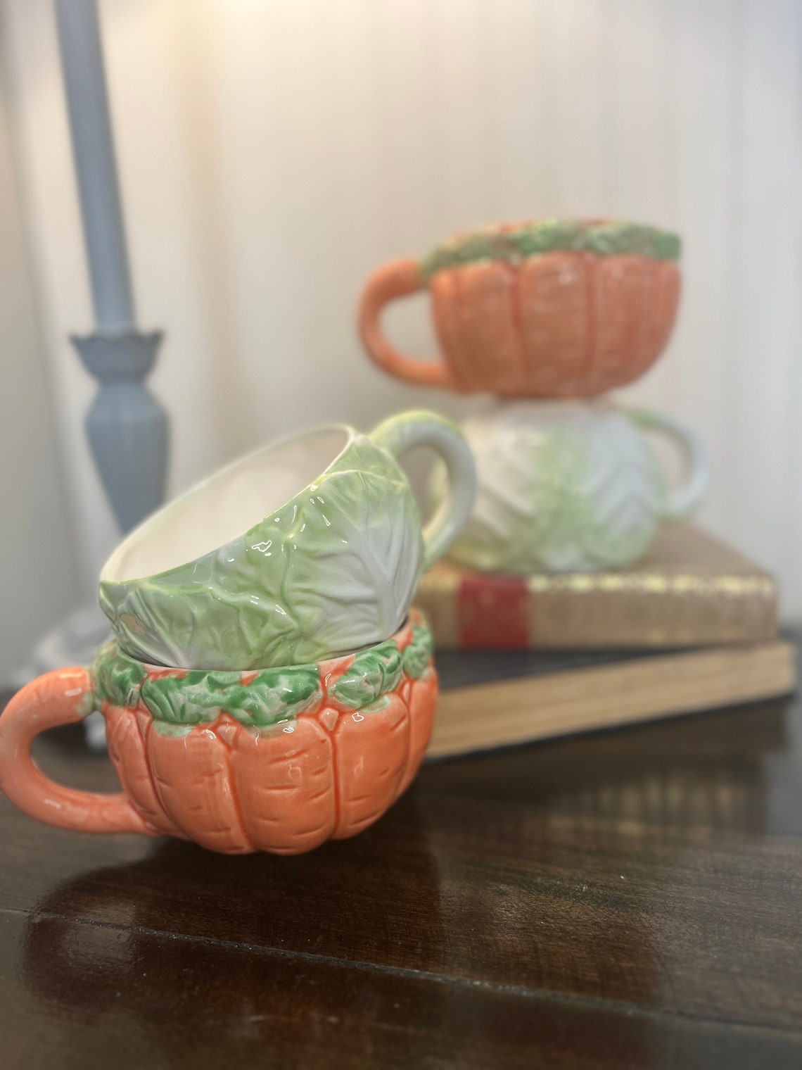 Vintage Vegetable Soup Mugs Set of 4 Cottage Style - Etsy