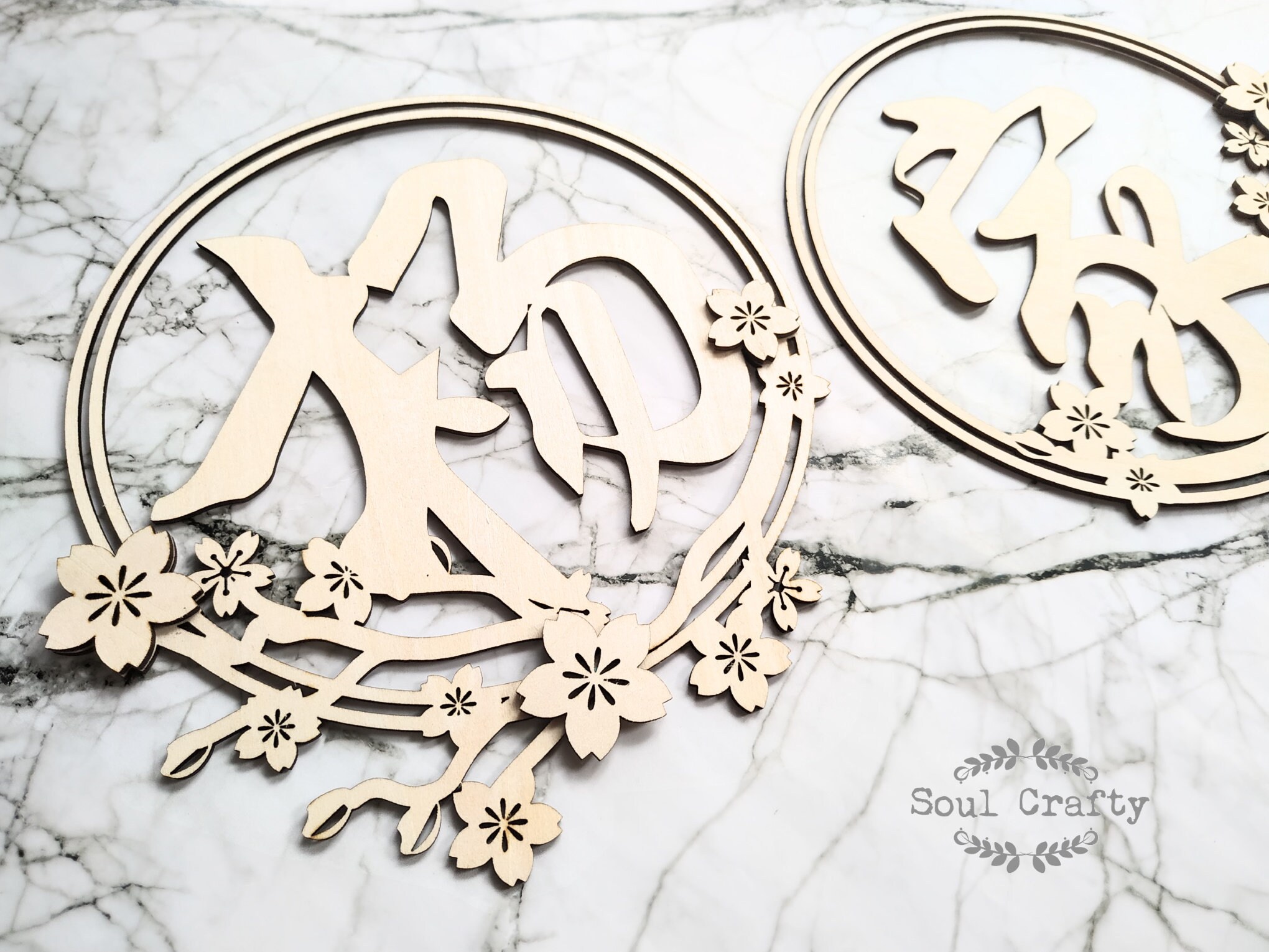 Cherry Blossom Surname Chinese New Year Wall Plaque, Round Wall ...