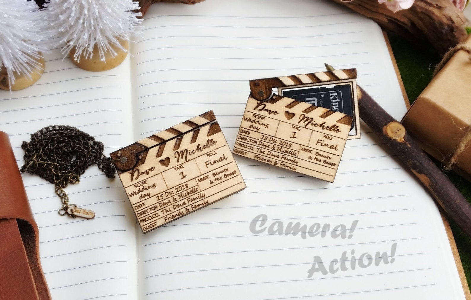 Personalized Movie Clapper Board SD Memory Card Holder - Etsy
