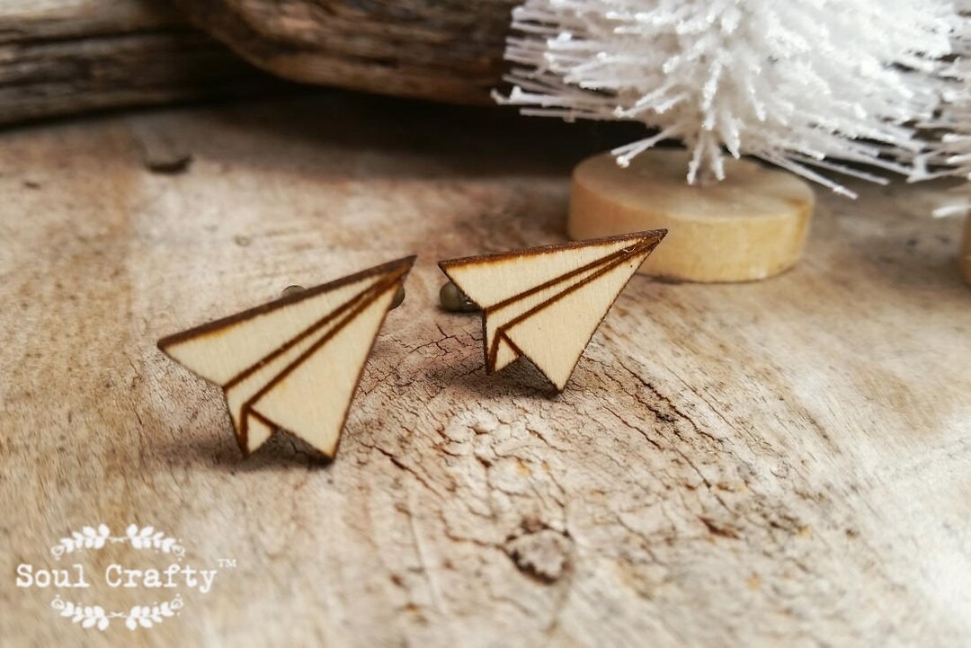 Wooden Origami Paper Airplane Bronze Cufflinks, Paper Plane Cuff Links ...