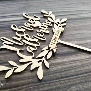 Personalized Name Wreath Cake Topper, Cake Topper Names, Topper for ...