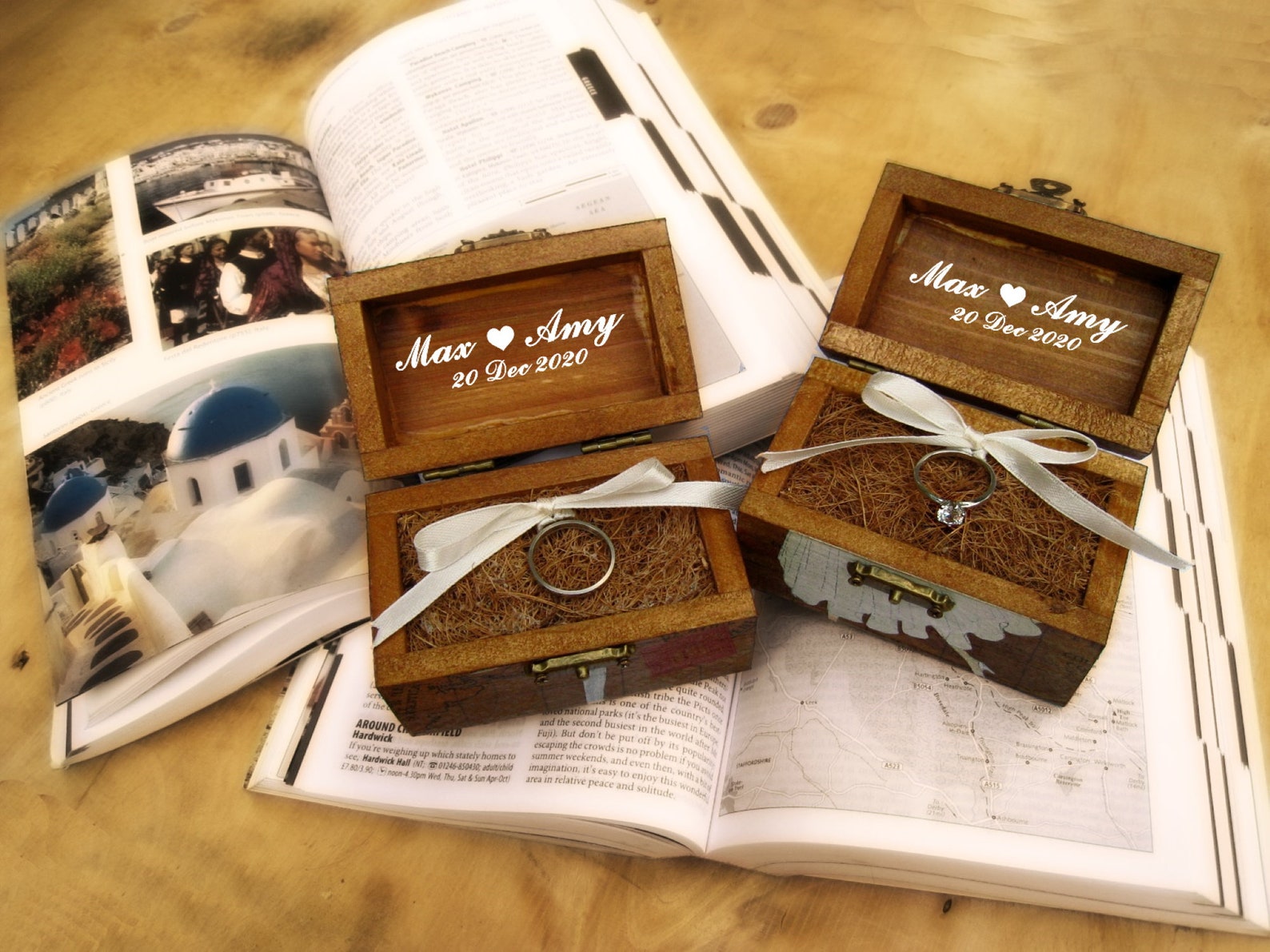 Personalized World Map Ring Bearer Box Rustic Ring Bearer - Etsy