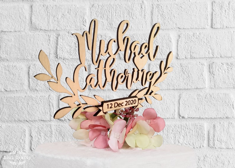 Personalized Name Wreath Cake Topper Cake Topper Names - Etsy