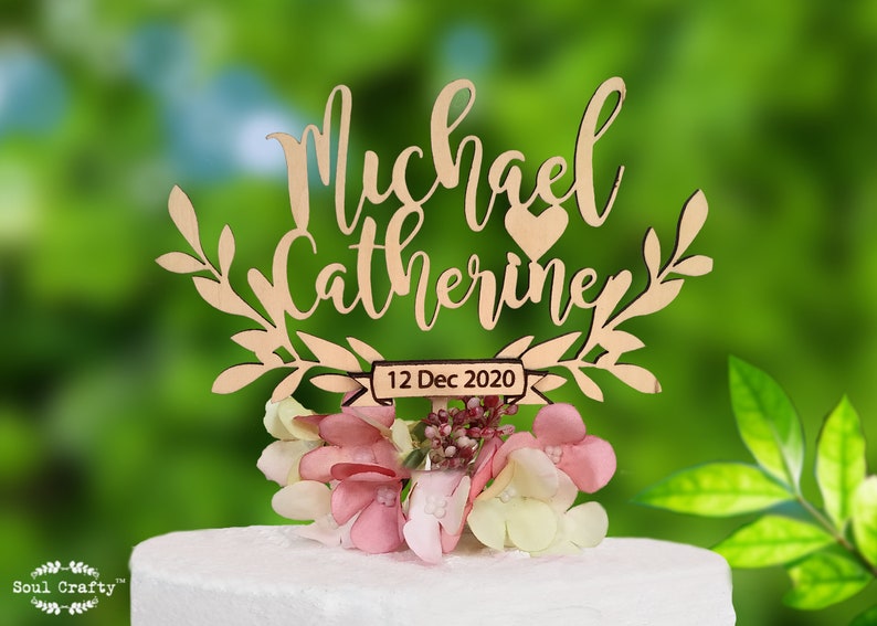 Personalized Name Wreath Cake Topper Cake Topper Names - Etsy