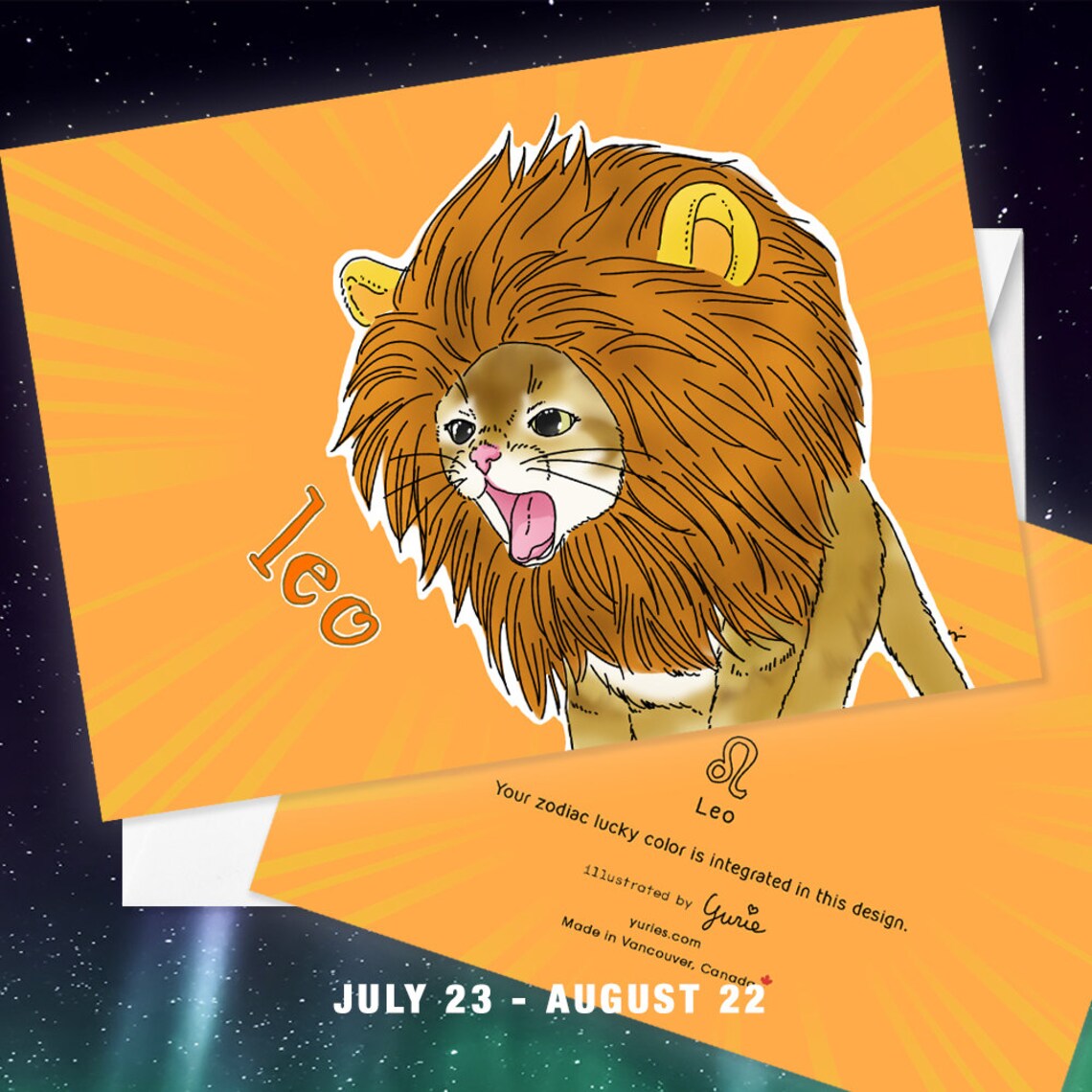 Libra Cat Zodiac Sign Lucky Color Cards Greeting Card 5x7 - Etsy