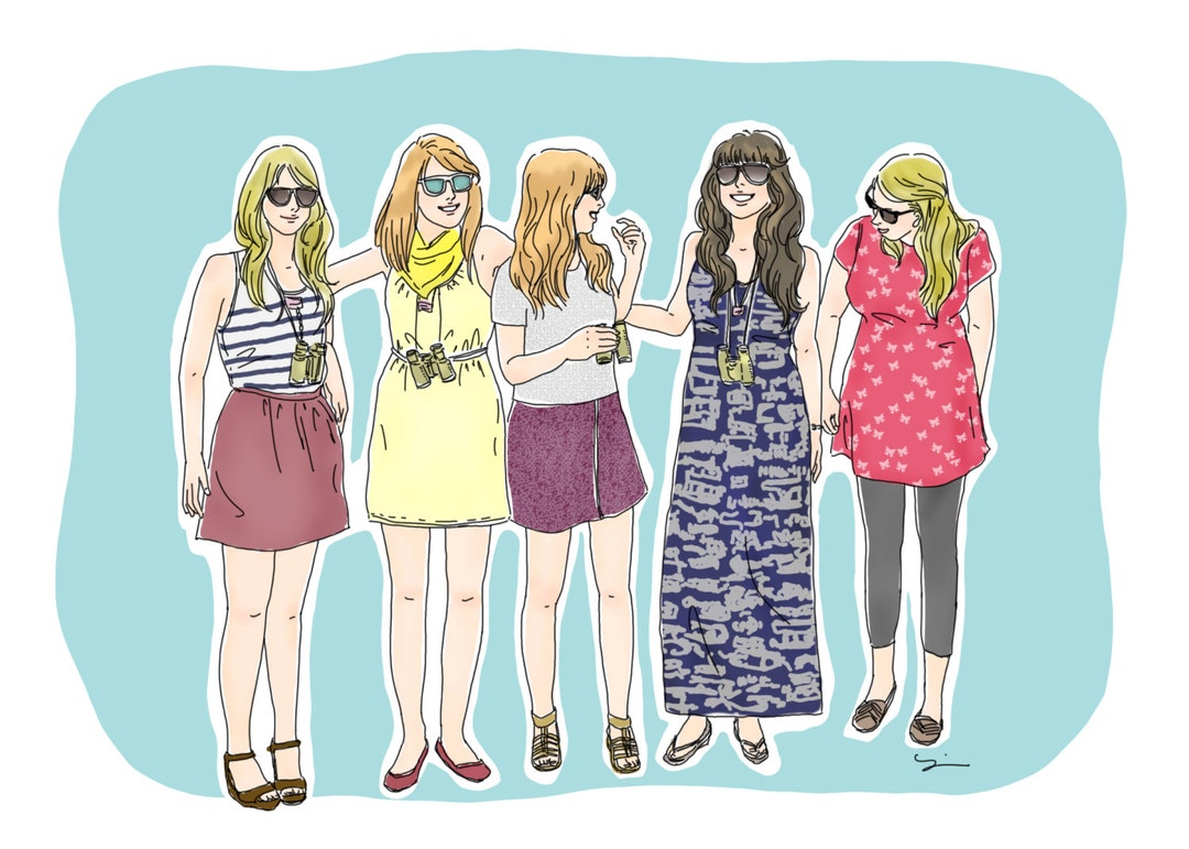 5x7 Custom BFF Portrait, Custom Portrait, Best Friends Portrait, Best ...