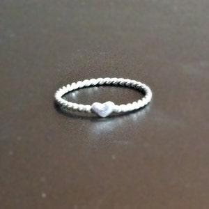 Sterling Silver Love Ring - Heart - - Etsy