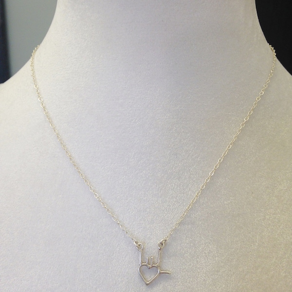Silver Sign Language Necklace - Etsy