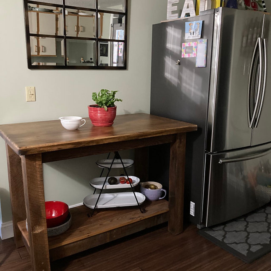 Rustic Kitchen Island Made From Reclaimed Pine Barnwood Made - Etsy