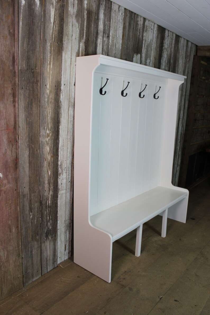 Wood Hall Bench with Open Storage Made to Order | Etsy