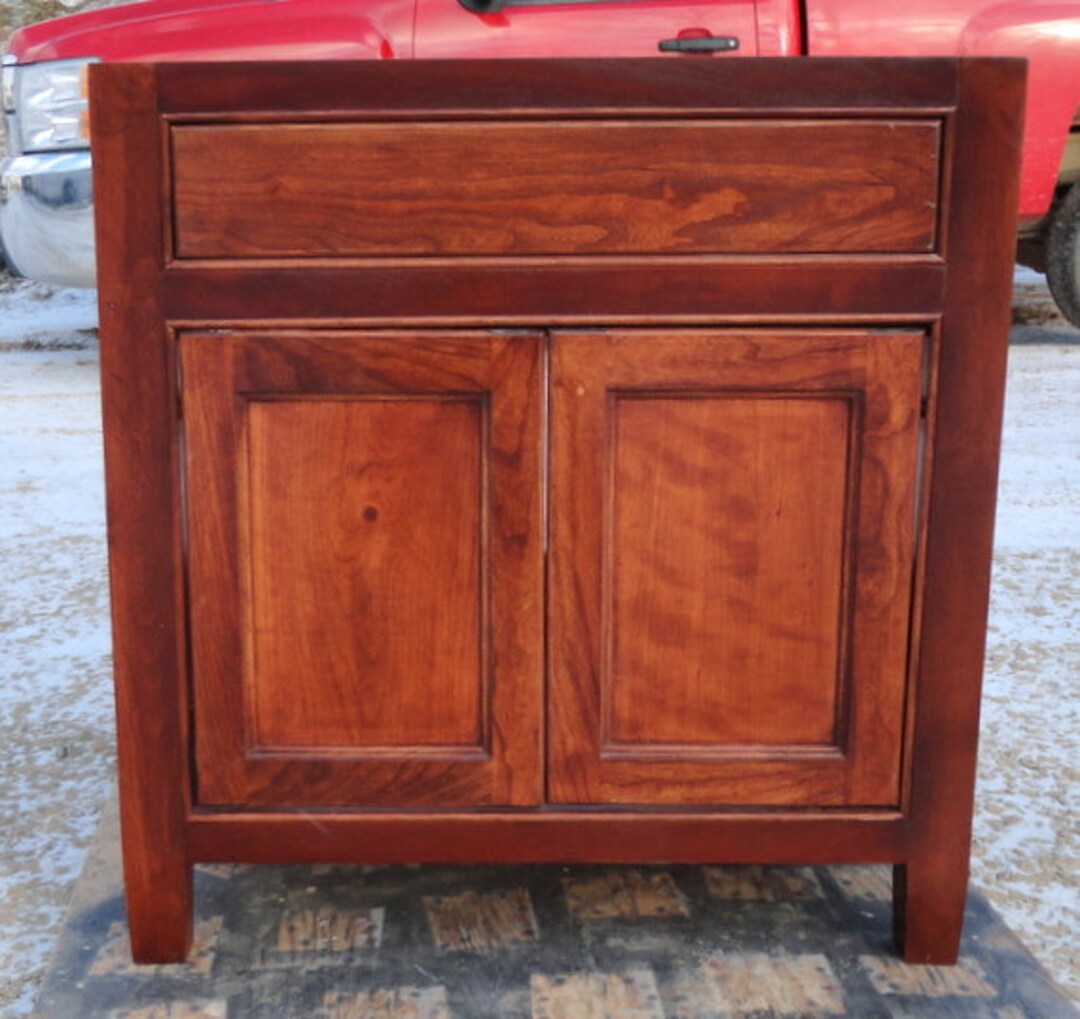 Bathroom Vanity Made From Rustic Cherry Wood, Single Sink 30" Made to ...