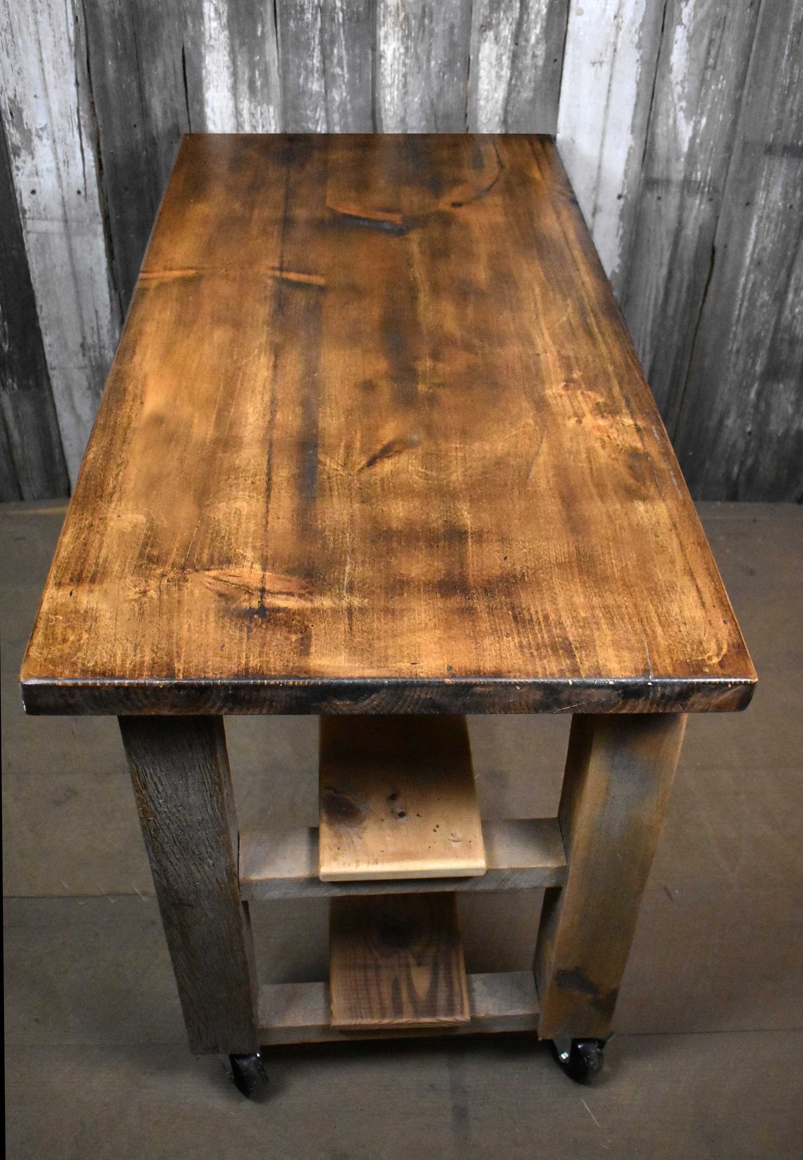 Rolling Kitchen Island Made of Reclaimed Barn Wood Made to - Etsy