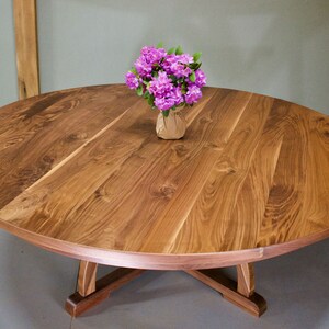 Handcrafted Round Walnut Table With Curved Pedestal Legs - Etsy