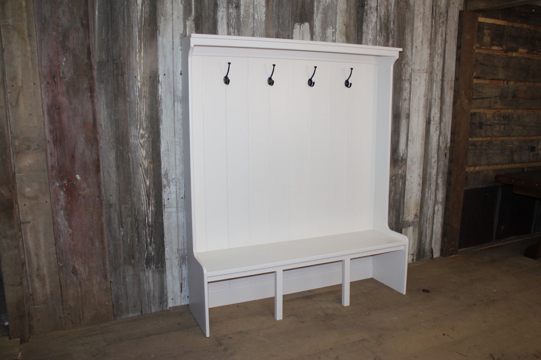 Wood Hall Bench With Open Storage, Made to Order - Etsy