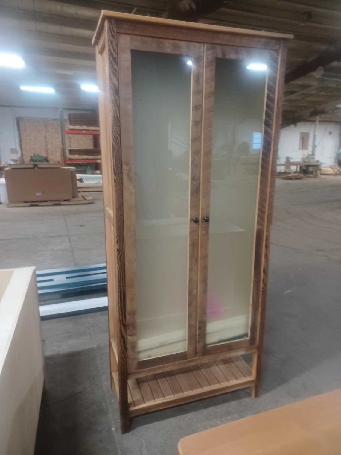 Rustic Linen Cabinet With Glass Door Made of Reclaimed Pine - Etsy