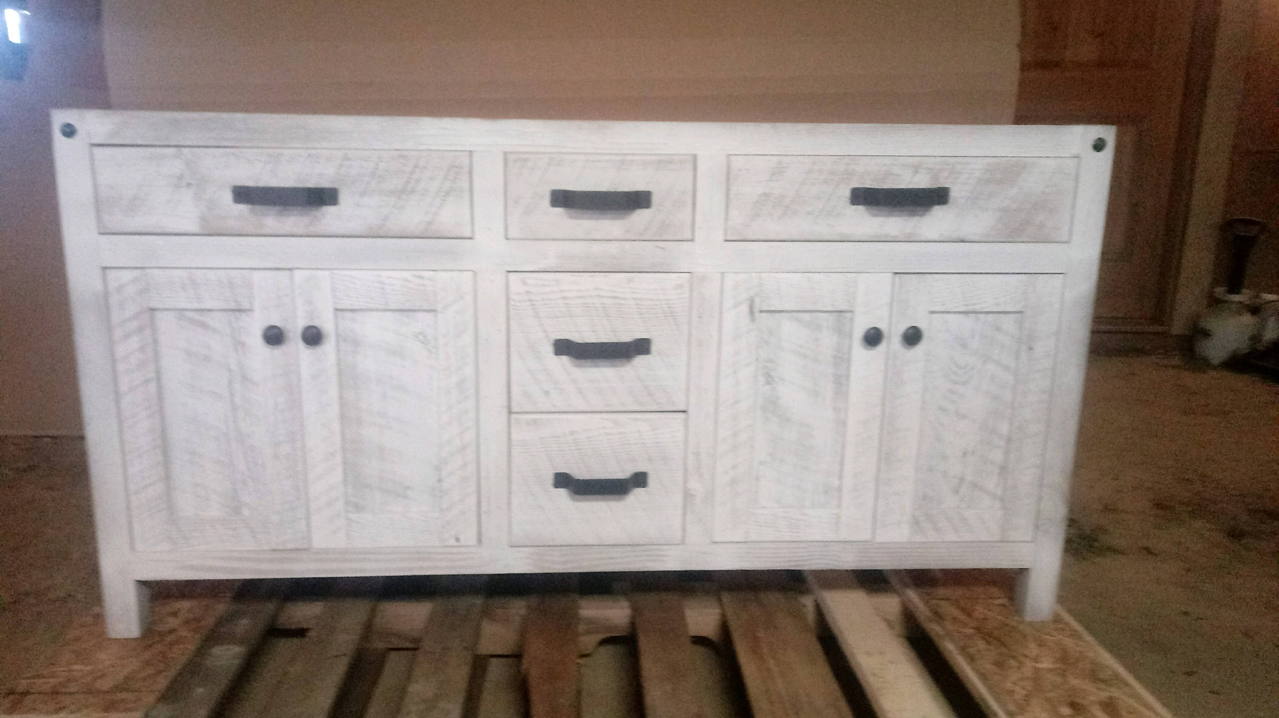 White Rustic Vanity Made to Order From Reclaimed Pine Barn Wood With X ...