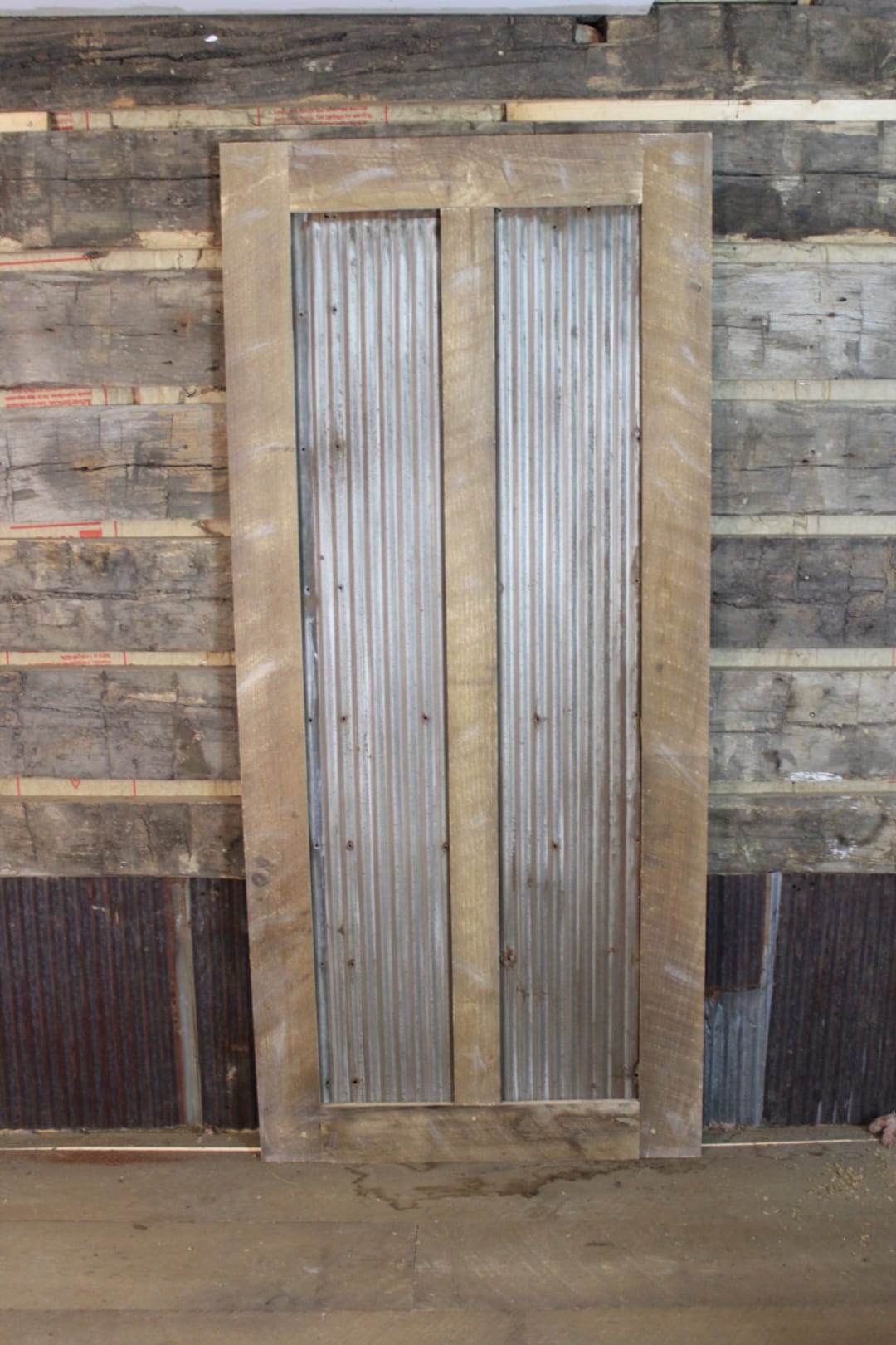Rustic Door Made of Antique Corrugated Metal and Reclaimed Pine Barn ...