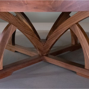 Handcrafted Round Walnut Table With Curved Pedestal Legs - Etsy