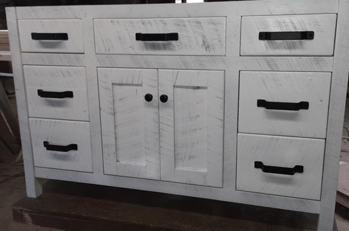 White Rustic Vanity Made to Order From Reclaimed Pine Barn - Etsy