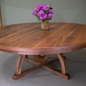 Handcrafted Round Walnut Table With Curved Pedestal Legs - Etsy