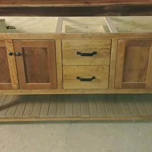 Rustic Vanity With Open Shelf, Made to Order From Reclaimed Pine Barn ...