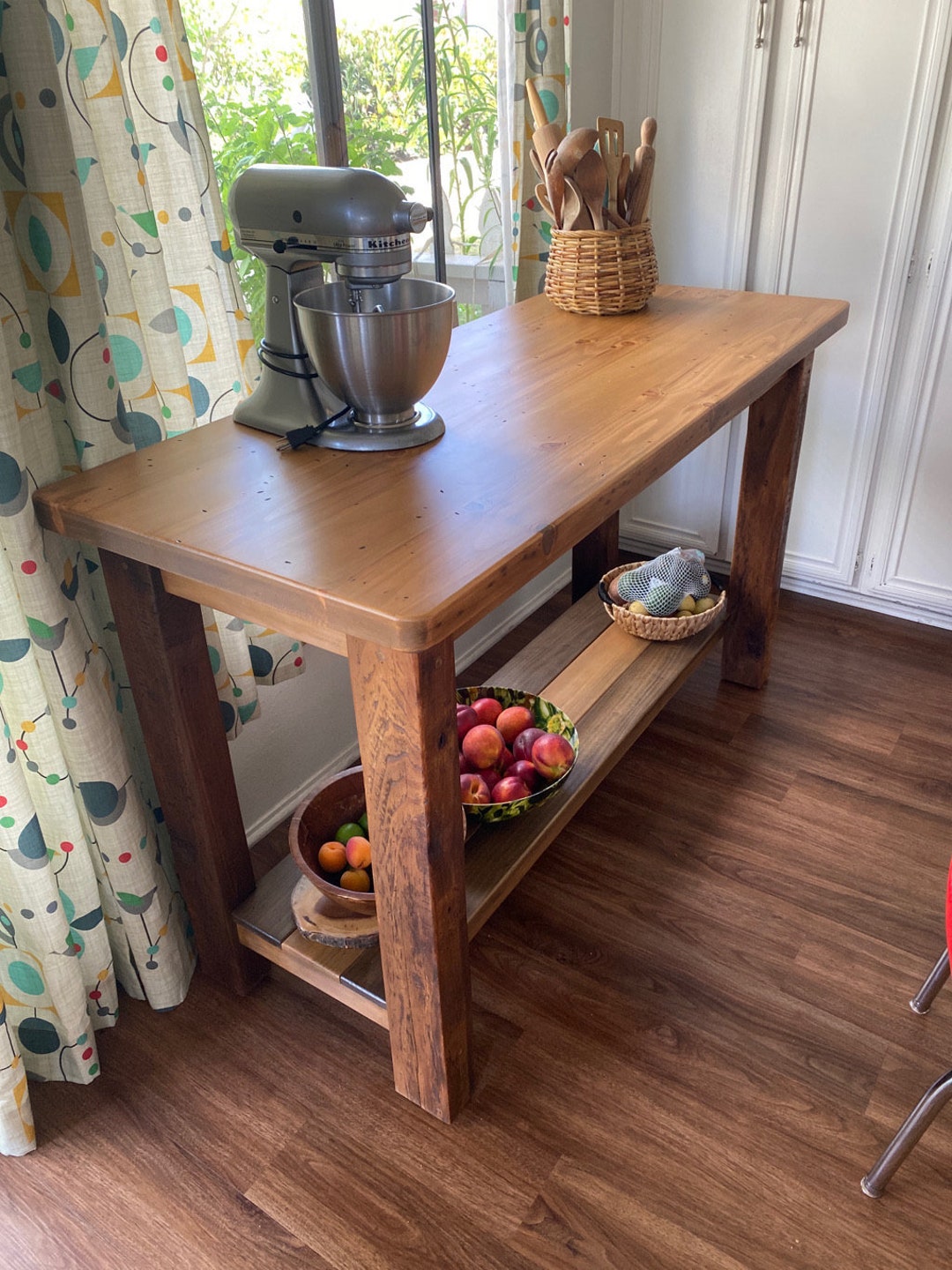 Rustic Kitchen Island Made From Reclaimed Pine Barnwood, Made to Order ...