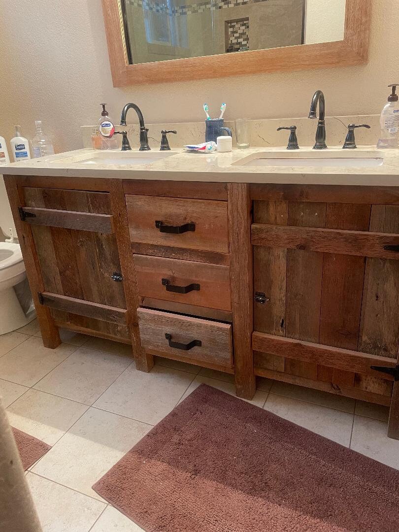 Reclaimed Barn Wood Vanity and Counter Top, Made to Order, Foster - Etsy