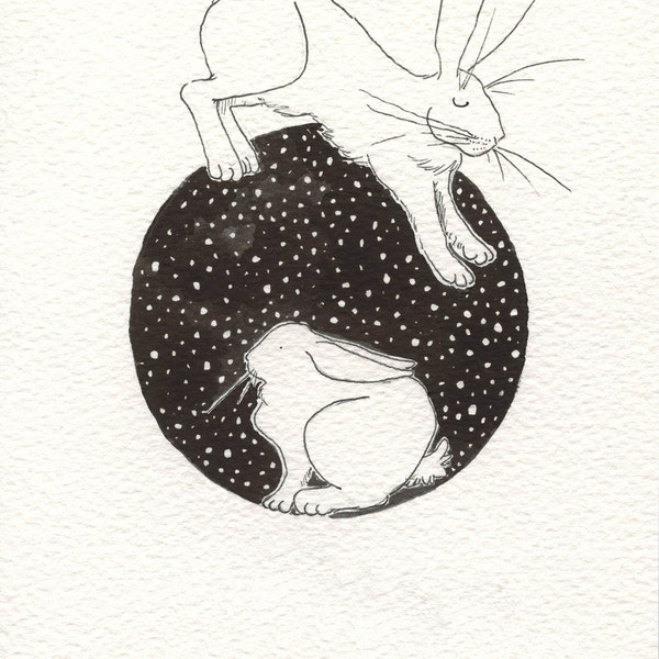 Leaping Rabbit Art - Etsy