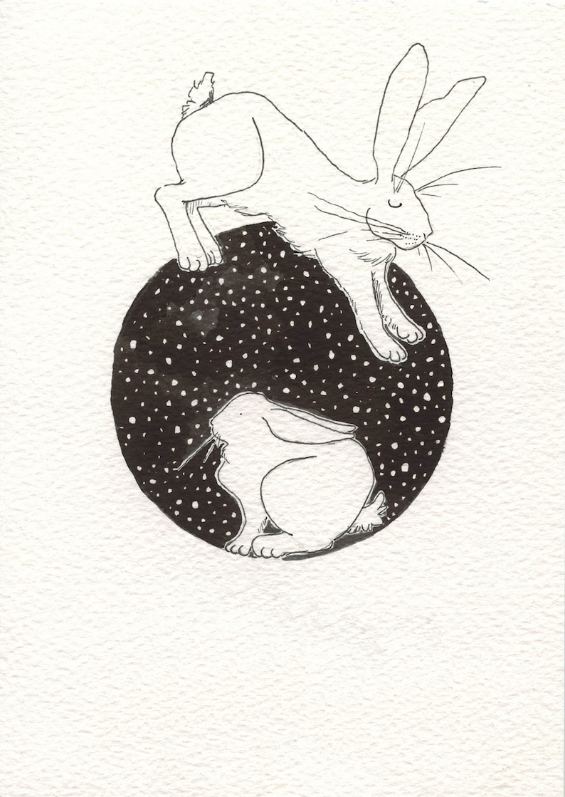 Leaping Rabbit Art-print - Etsy