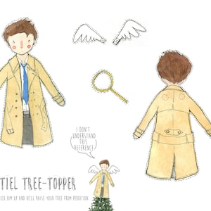 Tree-topper Castiel, Christmas Decoration (cut-out) - Etsy