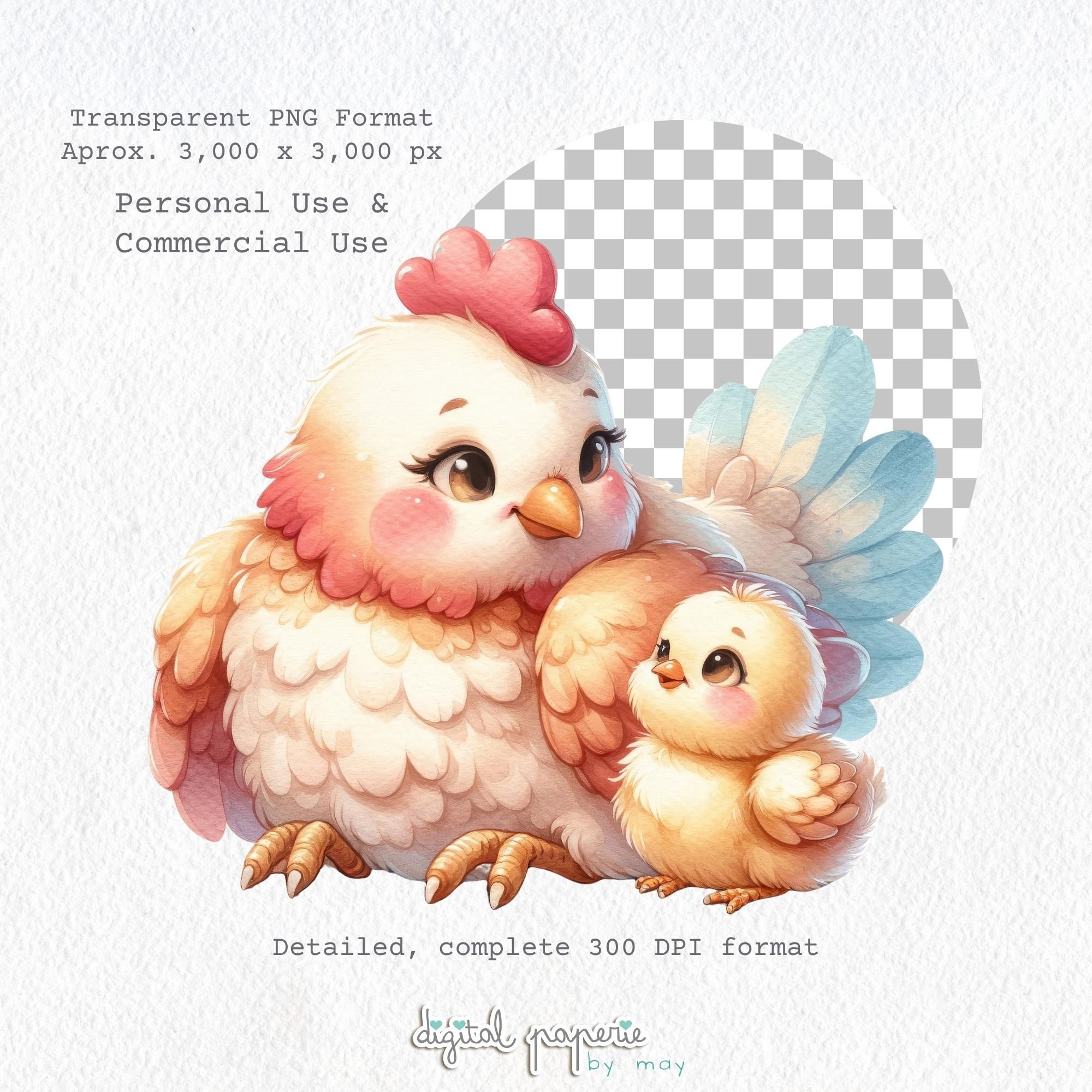 Watercolor Mother and Baby Animals Clipart Adorable Nursery Decor ...