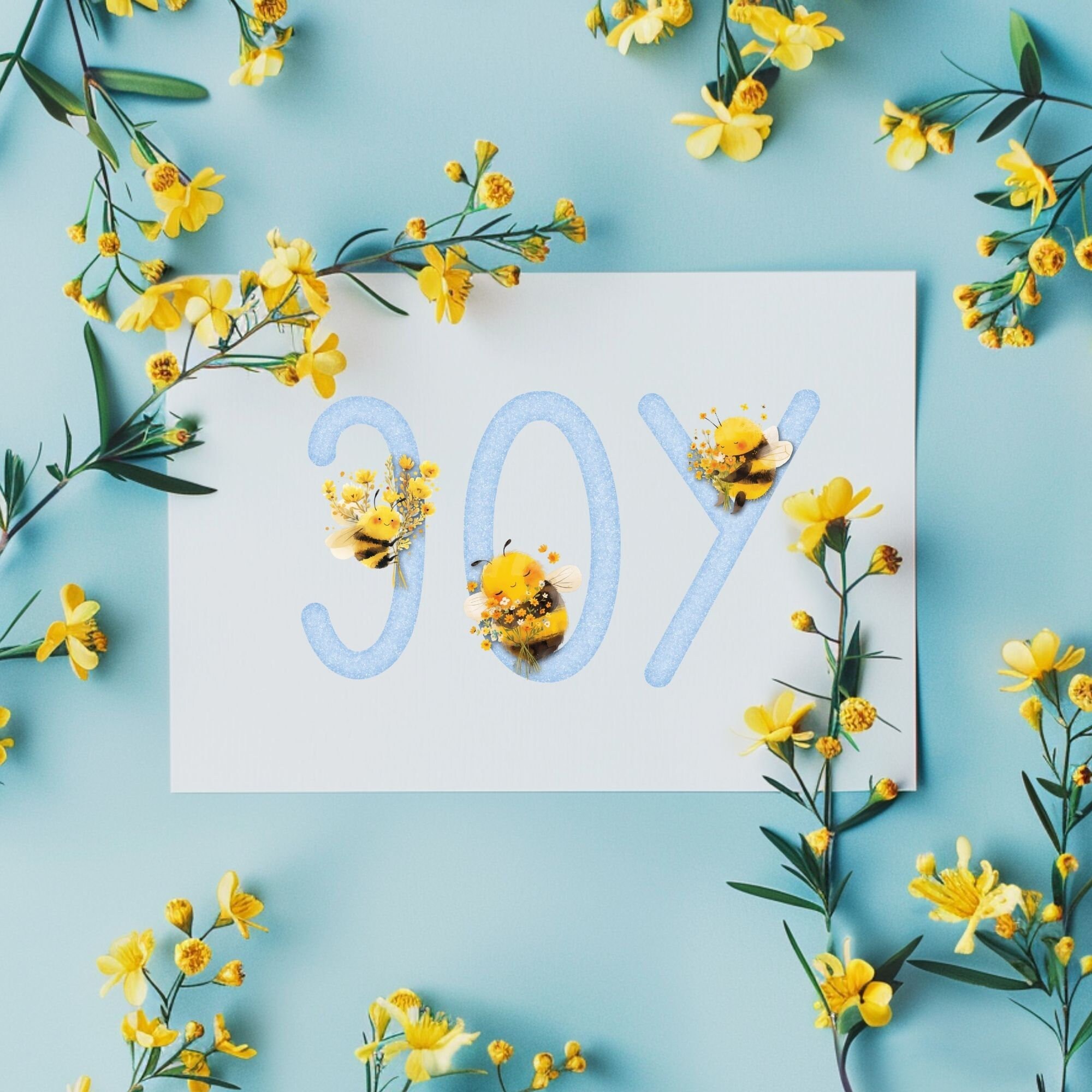 Honey Bee Alphabet Clipart Set Watercolor Floral Letters & Numbers PNG ...