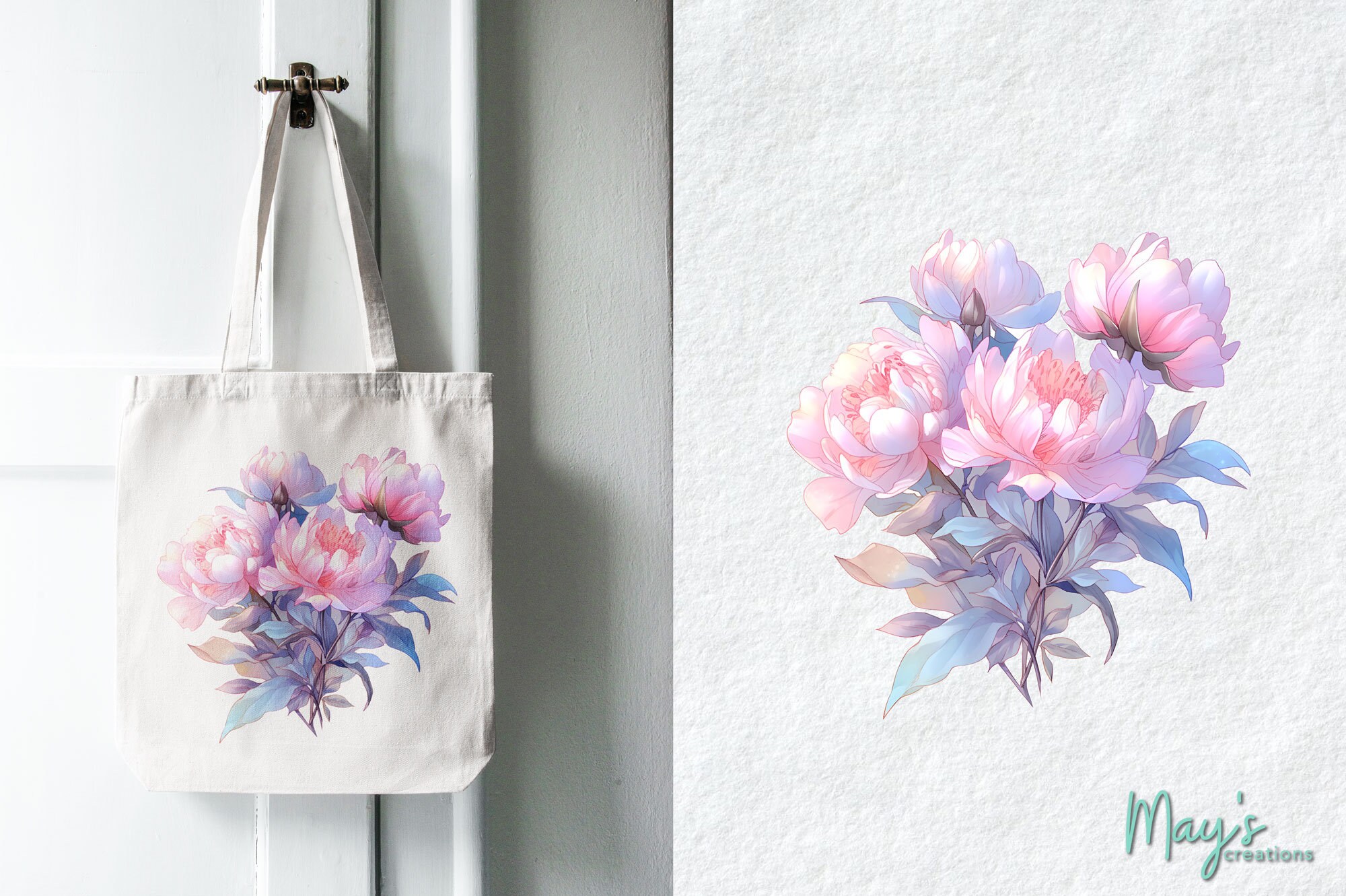 Pink Peonies Watercolor Clip Art - Etsy