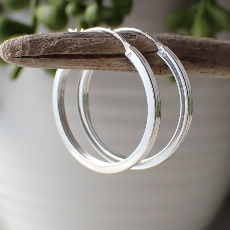 Sterling Hoop Earrings - Etsy