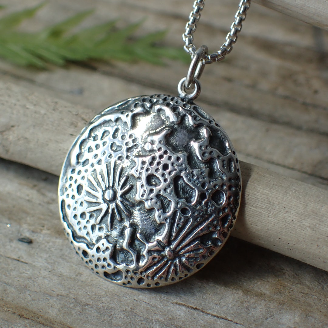 Sterling Silver Full Moon Charm Made From Recycled Silver - Etsy