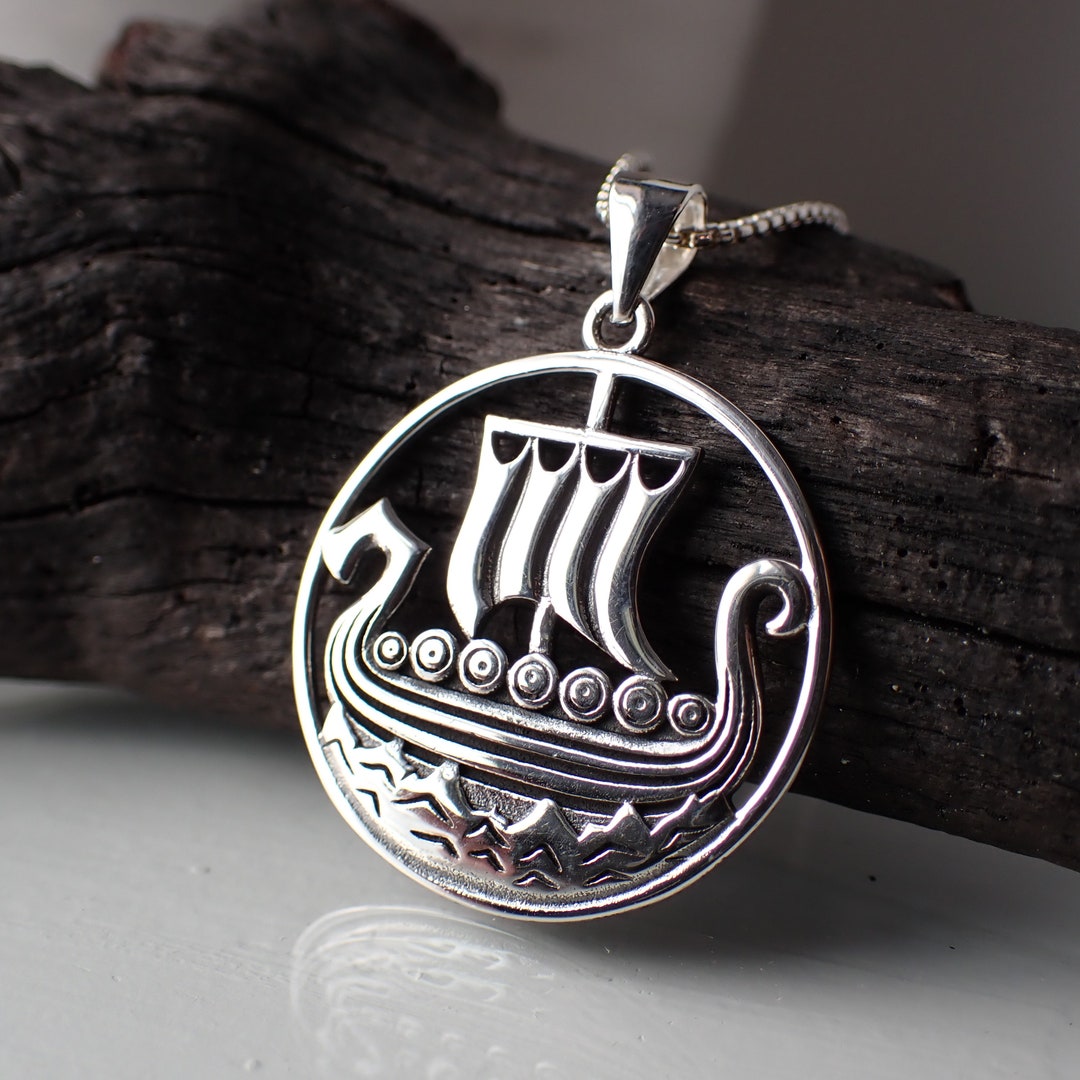 Sterling Silver Viking Longship Boat Necklace - Etsy