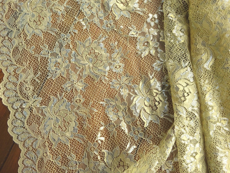 Vintage Gold Silver Embroidered Cobweb Net Dress Wedding Fabric 40l X ...