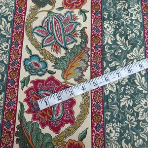 Vintage Laura Ashley 'berisford' Red Green Jacobean Stripe Heavy Cotton ...