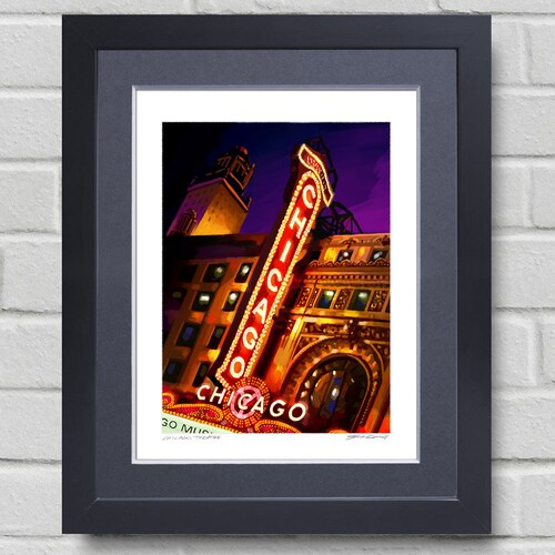Chicago Art Painting of the Chicago Theatre Sign | Etsy