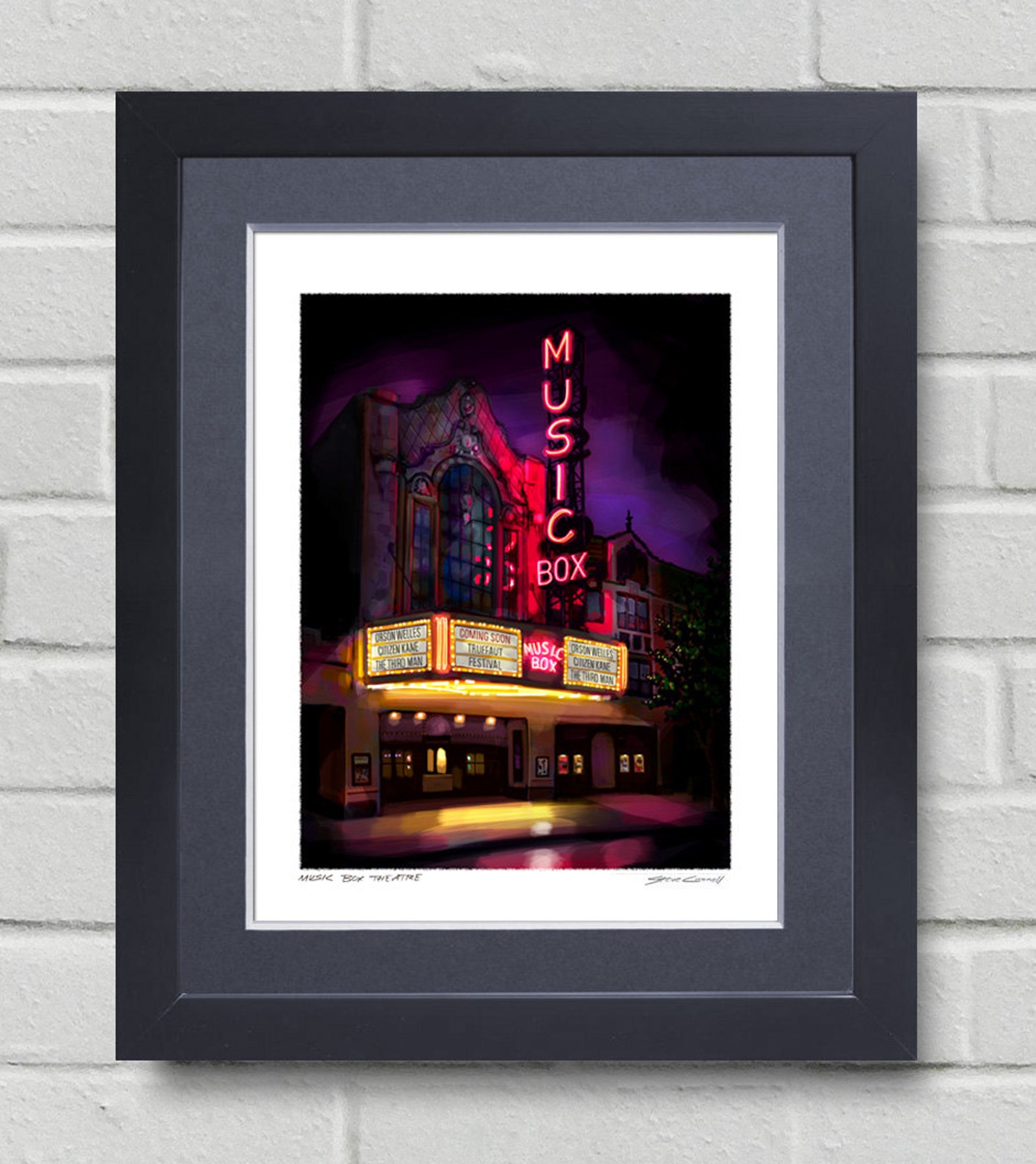 Chicago Art Music Box Theatre Painting of a Piece of - Etsy