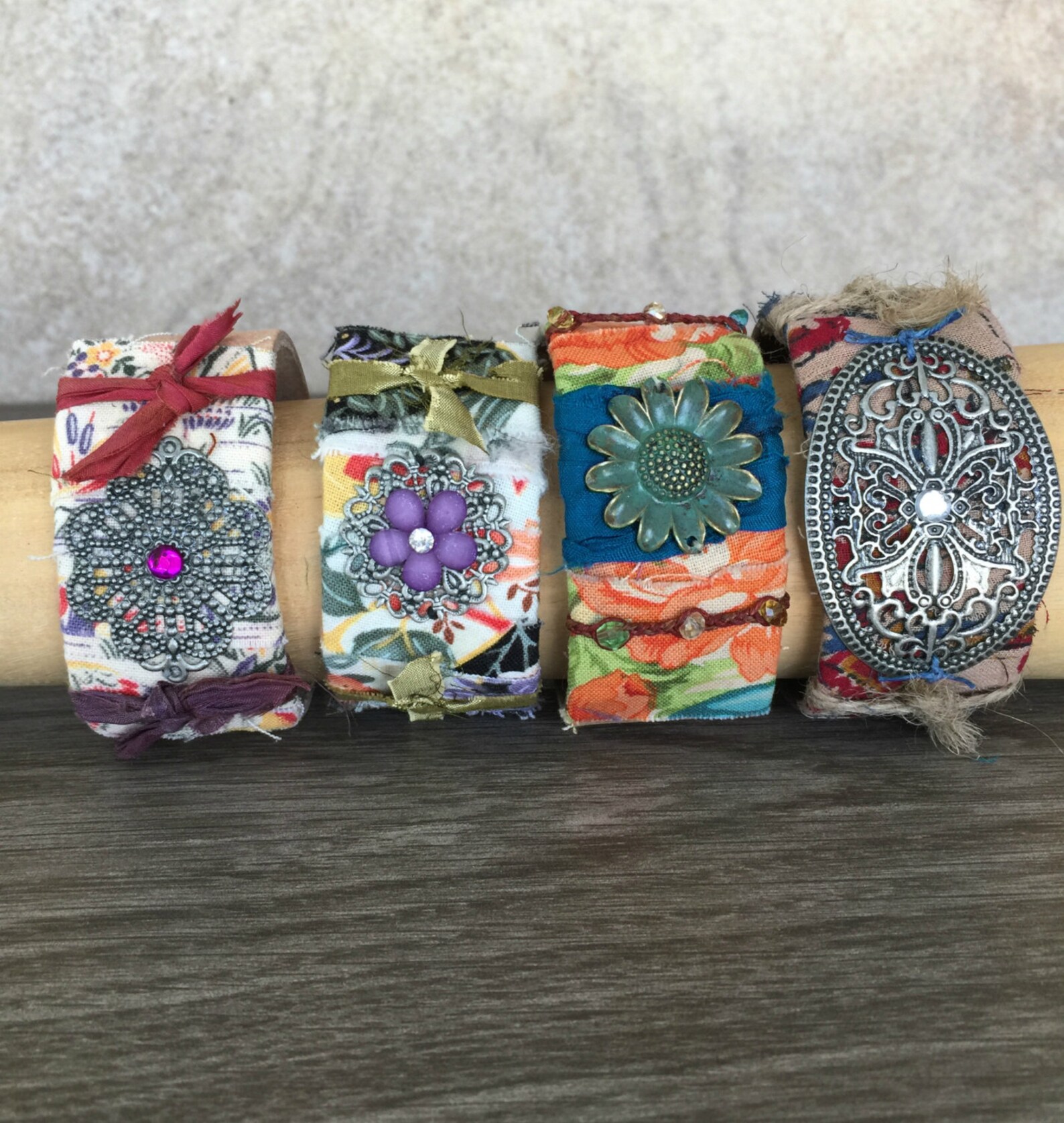 Leather Cuff Turquoise Daisy - Etsy