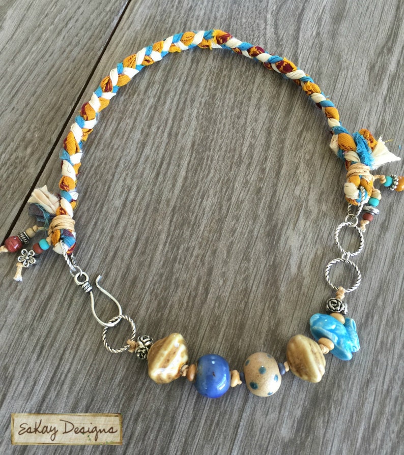 Blue Bunny Braided Necklace - Etsy