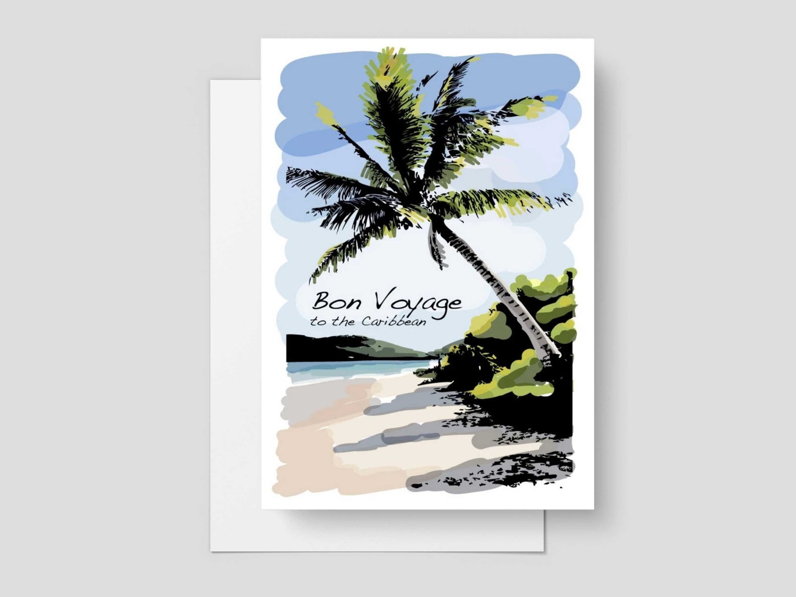 Caribbean Travel Greeting Card, Honeymoon Card, Cruise Card, Caribbean ...