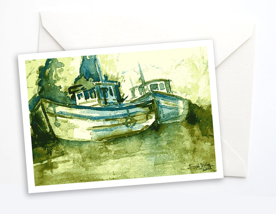 Goa Fishing Boats Card, Birthday Card, Travel Notecard, Goal Travel ...