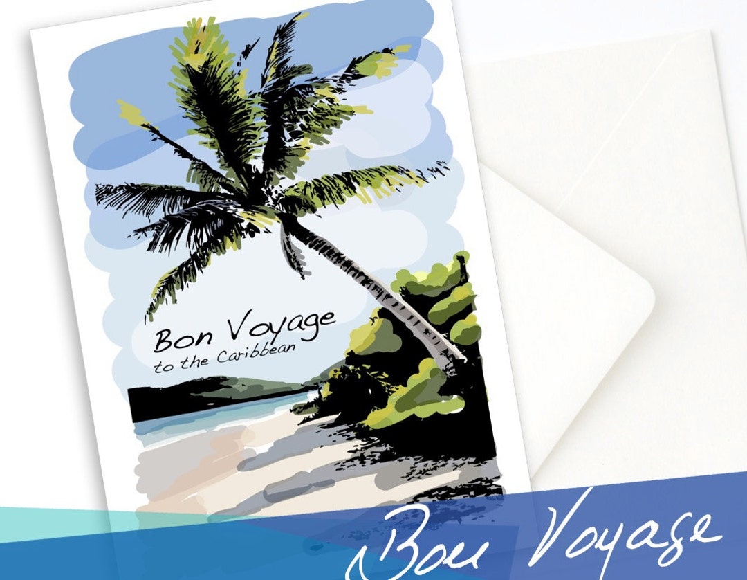 Caribbean Travel Greeting Card, Honeymoon Card, Cruise Card, Caribbean ...