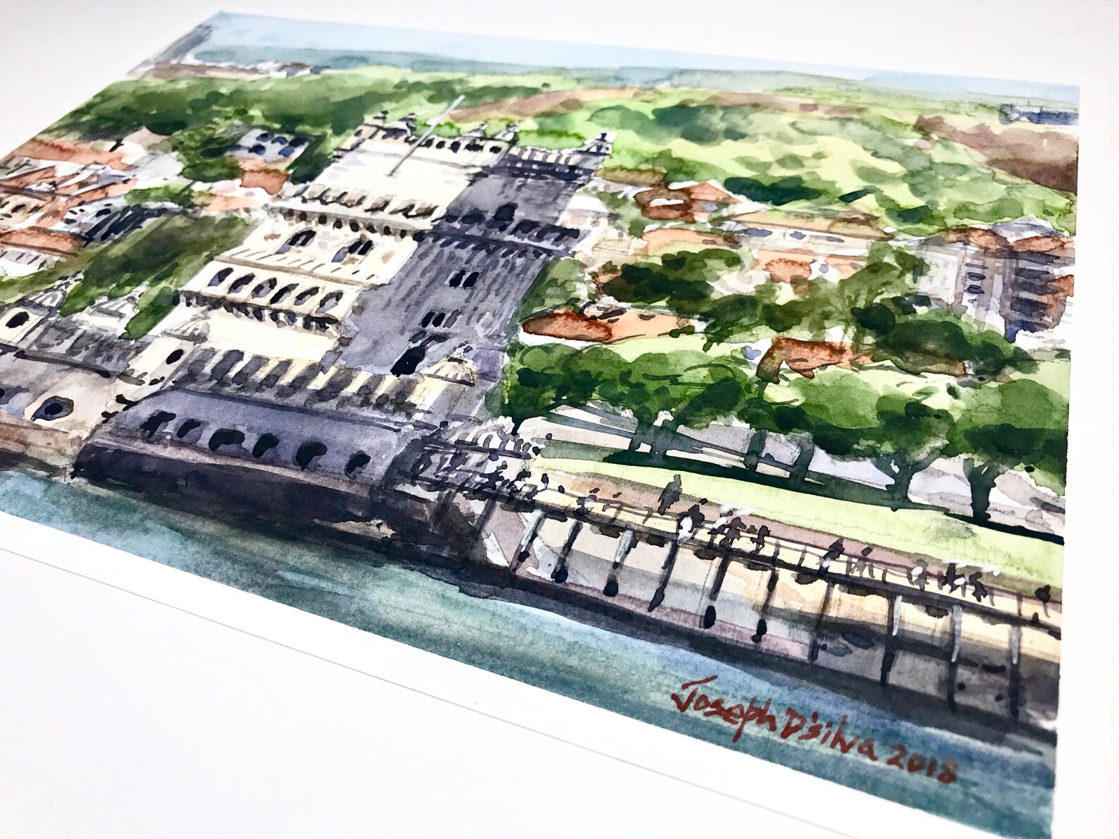 Belem Tower / Lisbon Watercolor Painting / Portuguese Art - Etsy